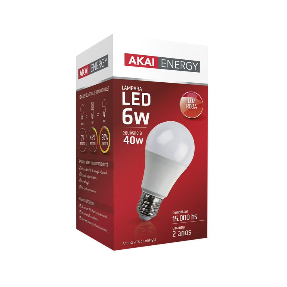Lamparita LED Akai Energy 6W luz roja 1 u. - Carrefour