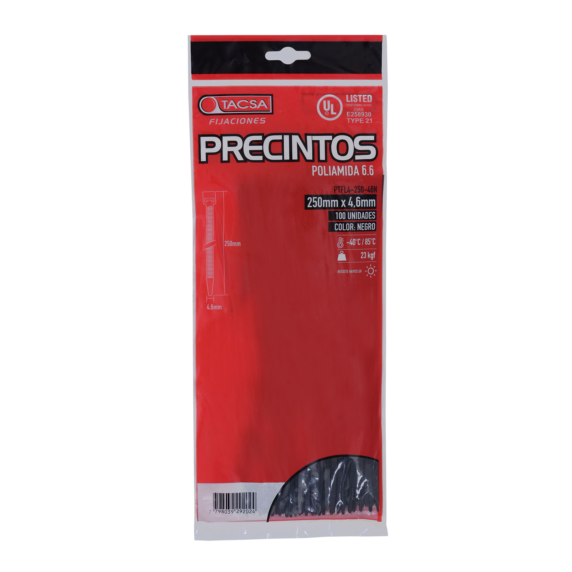 Precintos Tacsa 250 mm. x 4,6 mm. 100 u. - Carrefour