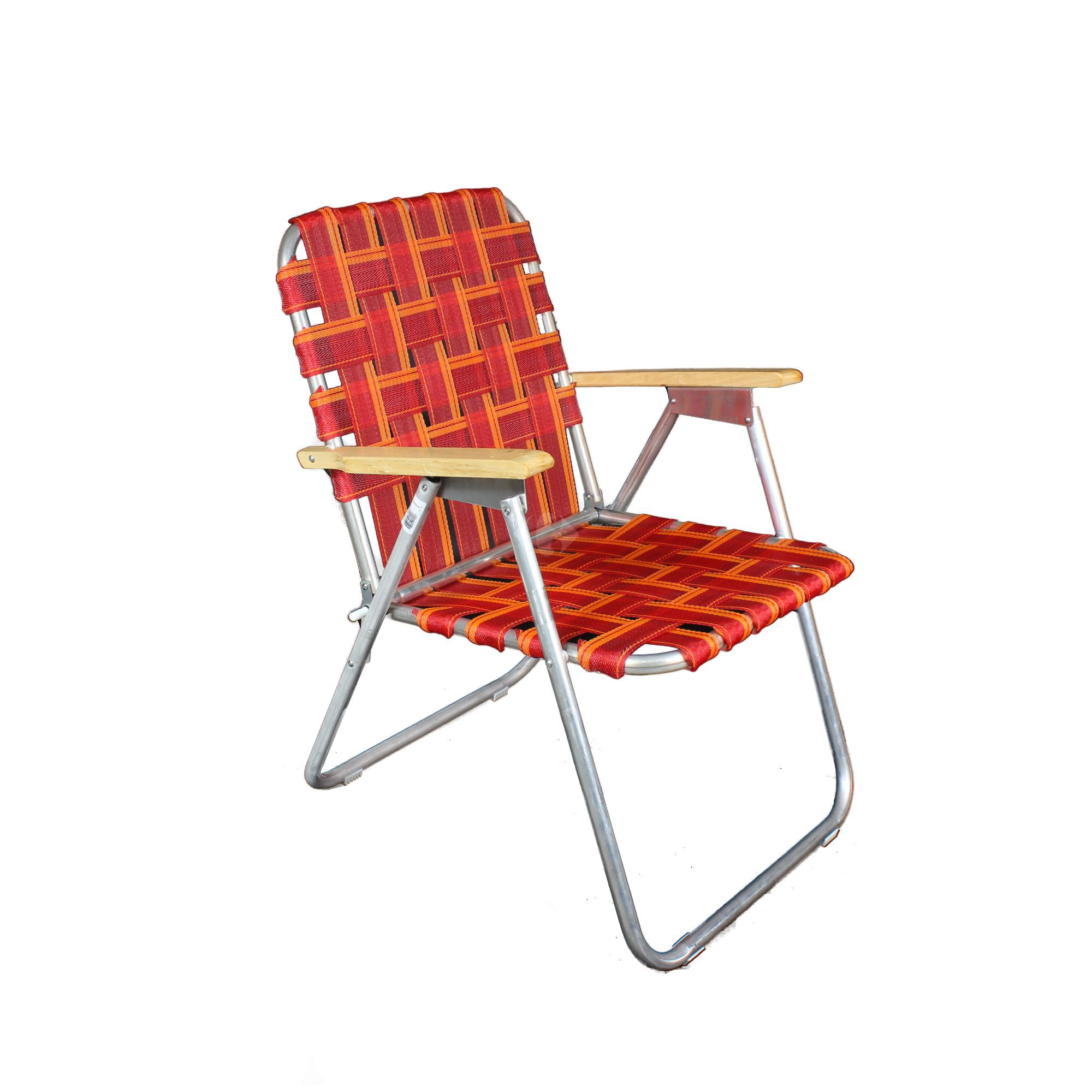 Reposera fija Solcito aluminio cinta roja y naranja - Carrefour