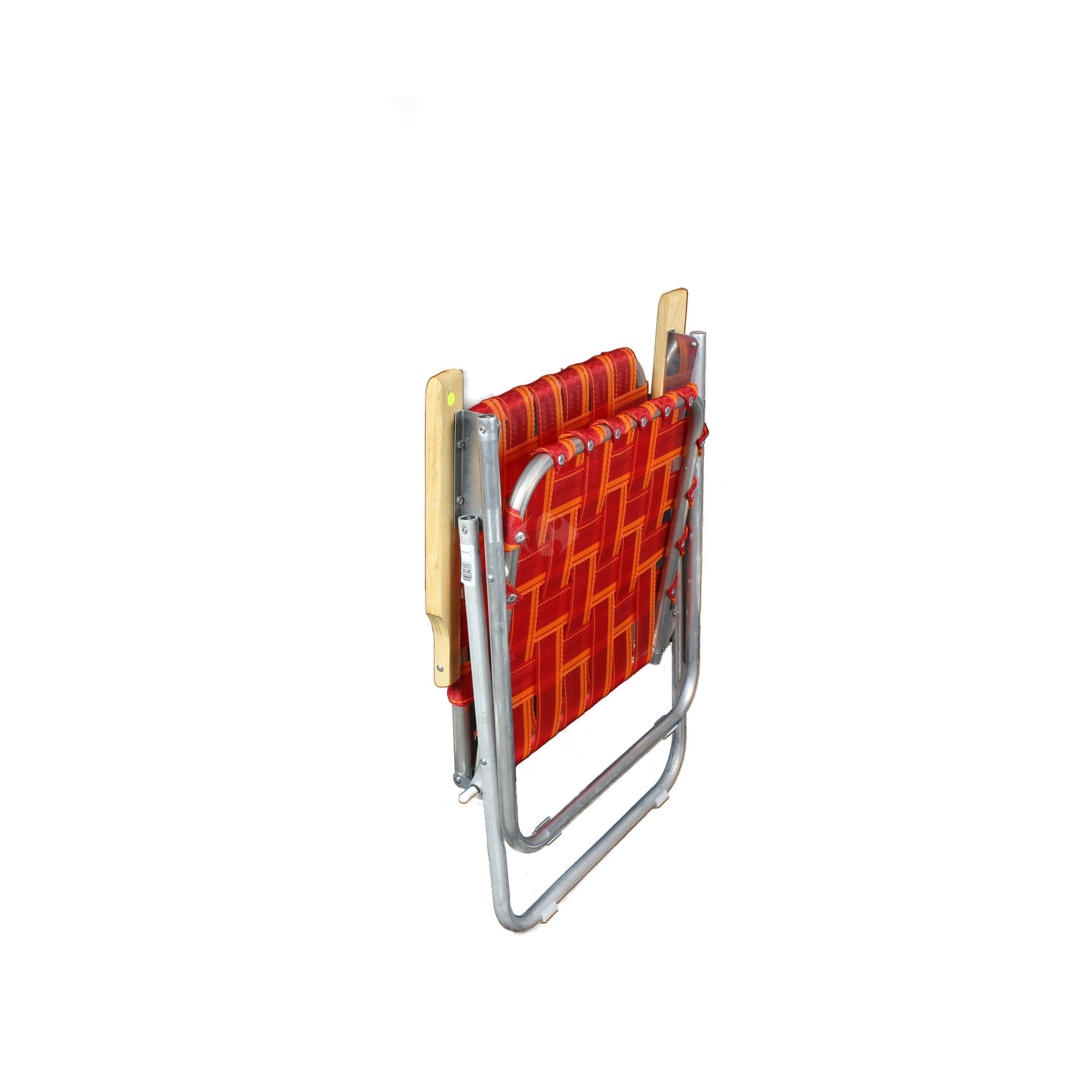 Reposera fija Solcito aluminio cinta roja y naranja - Carrefour