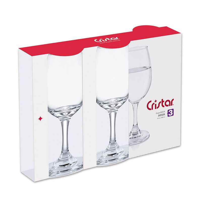 Copa Cristar de agua Rioja Chianti 386 cc. x 3 u. - Carrefour