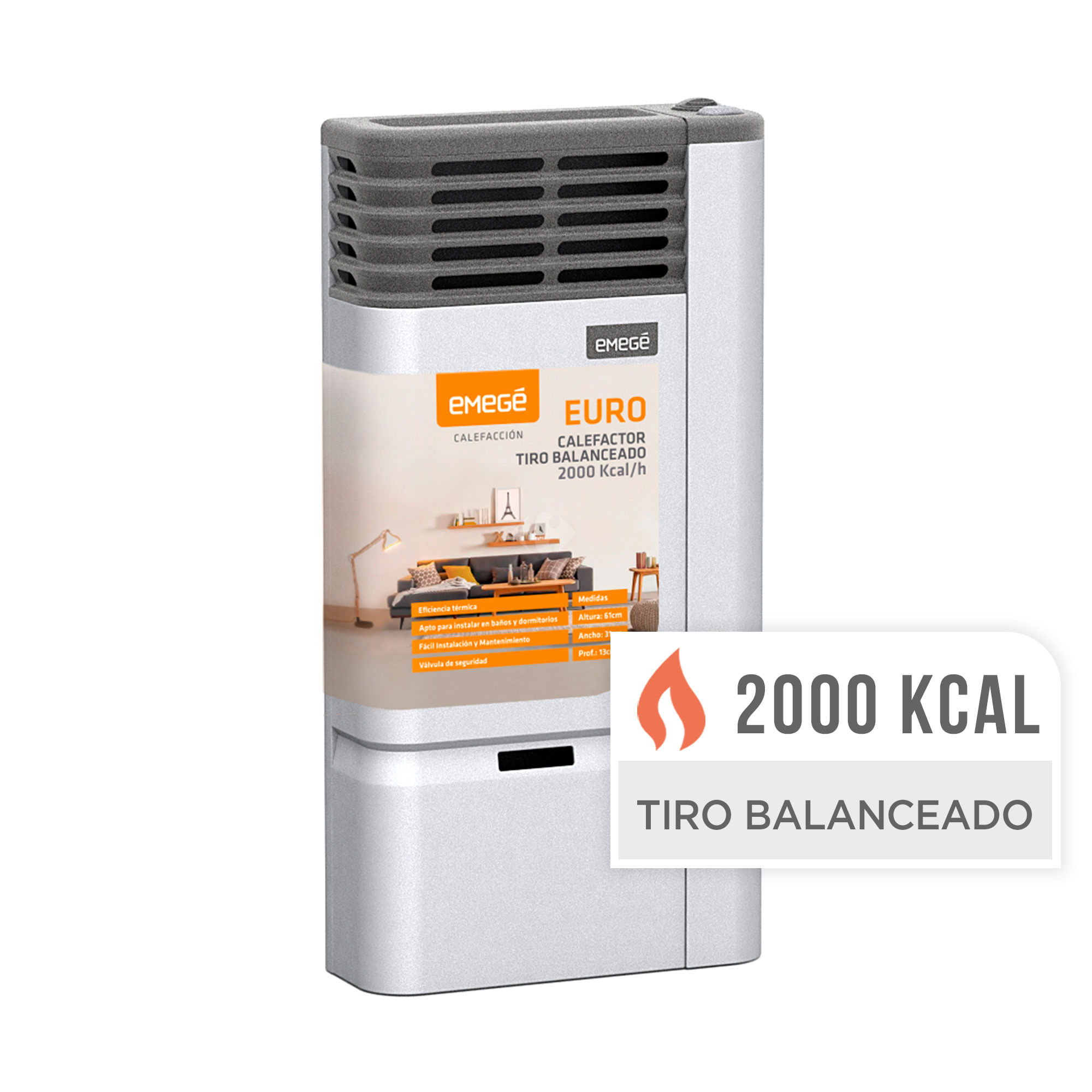 Calefactor tiro balanceado Emegé 2000 Kcal/h euro - Carrefour