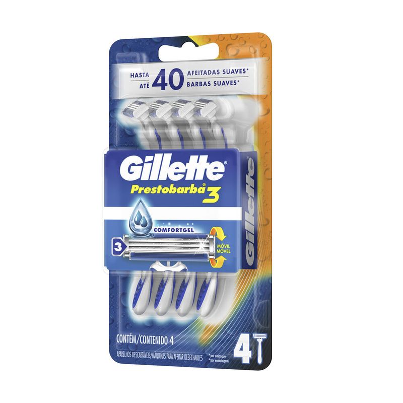 Máquina de afeitar Gillette Prestobarba3 4 u. - Carrefour