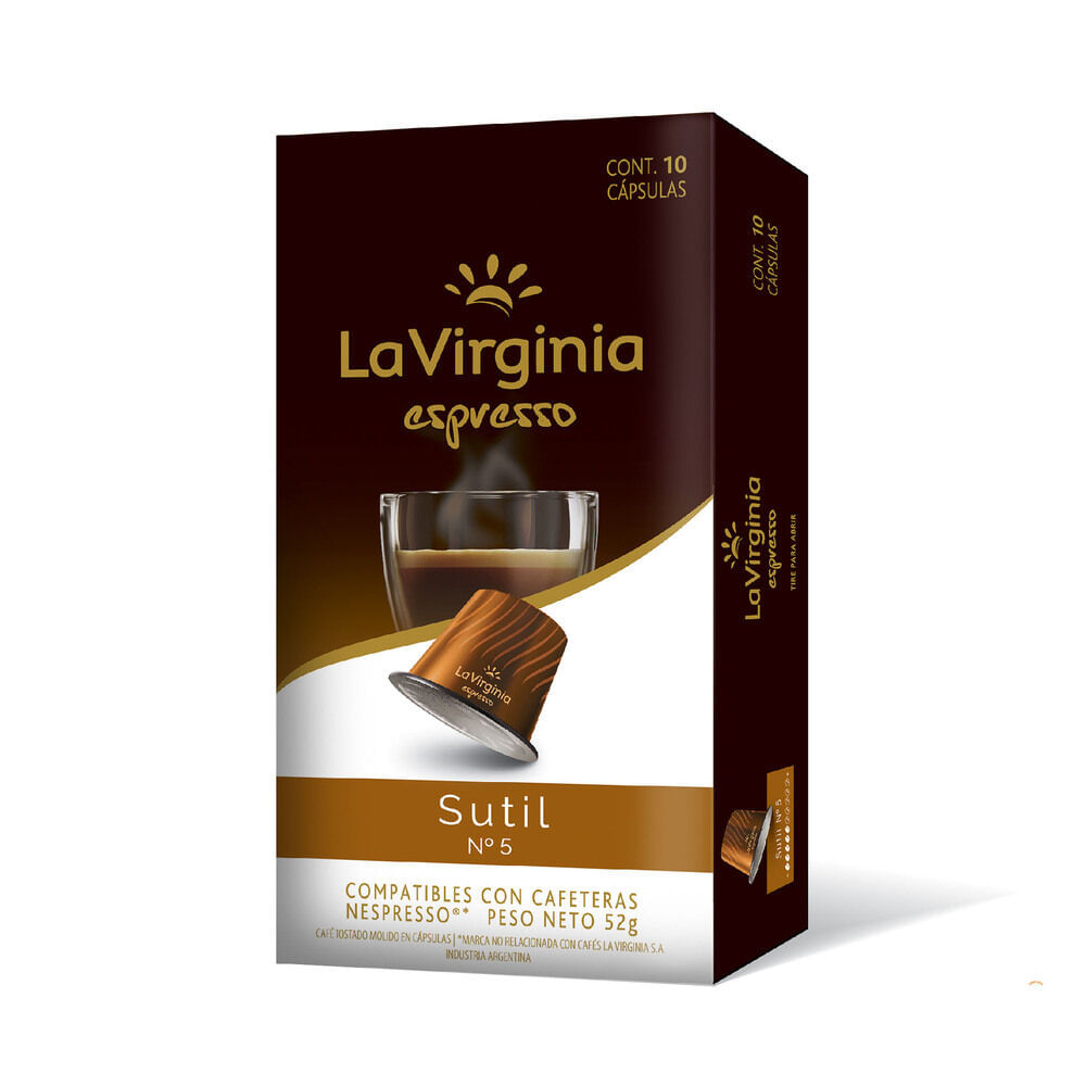 Cápsulas de café La Virginia espresso sutil 10 u. - Carrefour