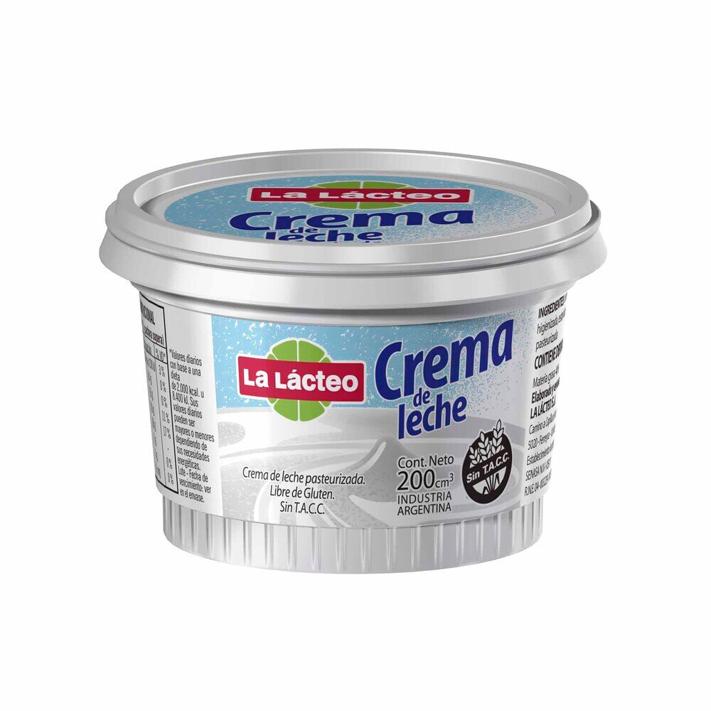 Crema de leche La Lacteo 200 cc. - Carrefour