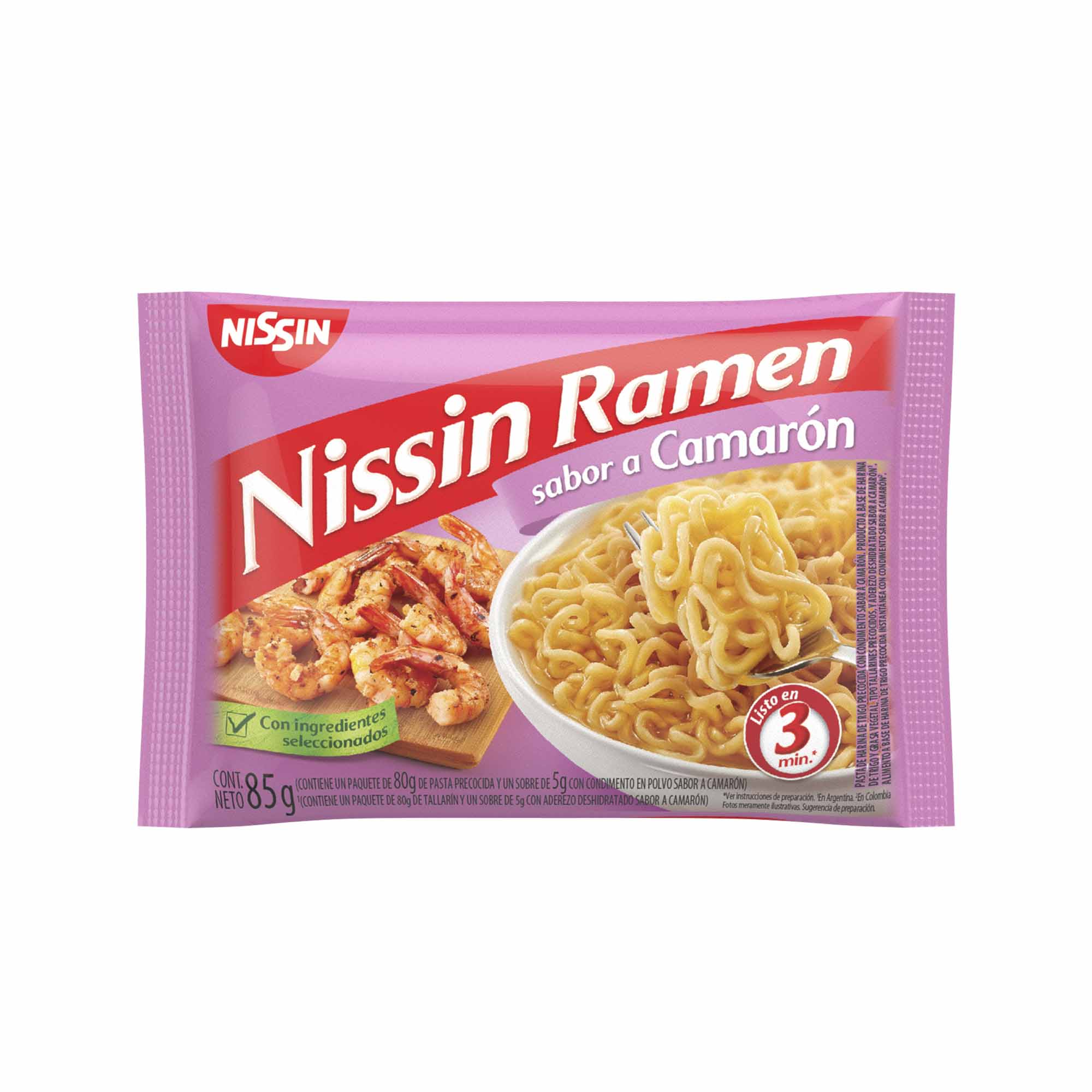 Fideos Nissin Ramen camarón 85 g. - Carrefour