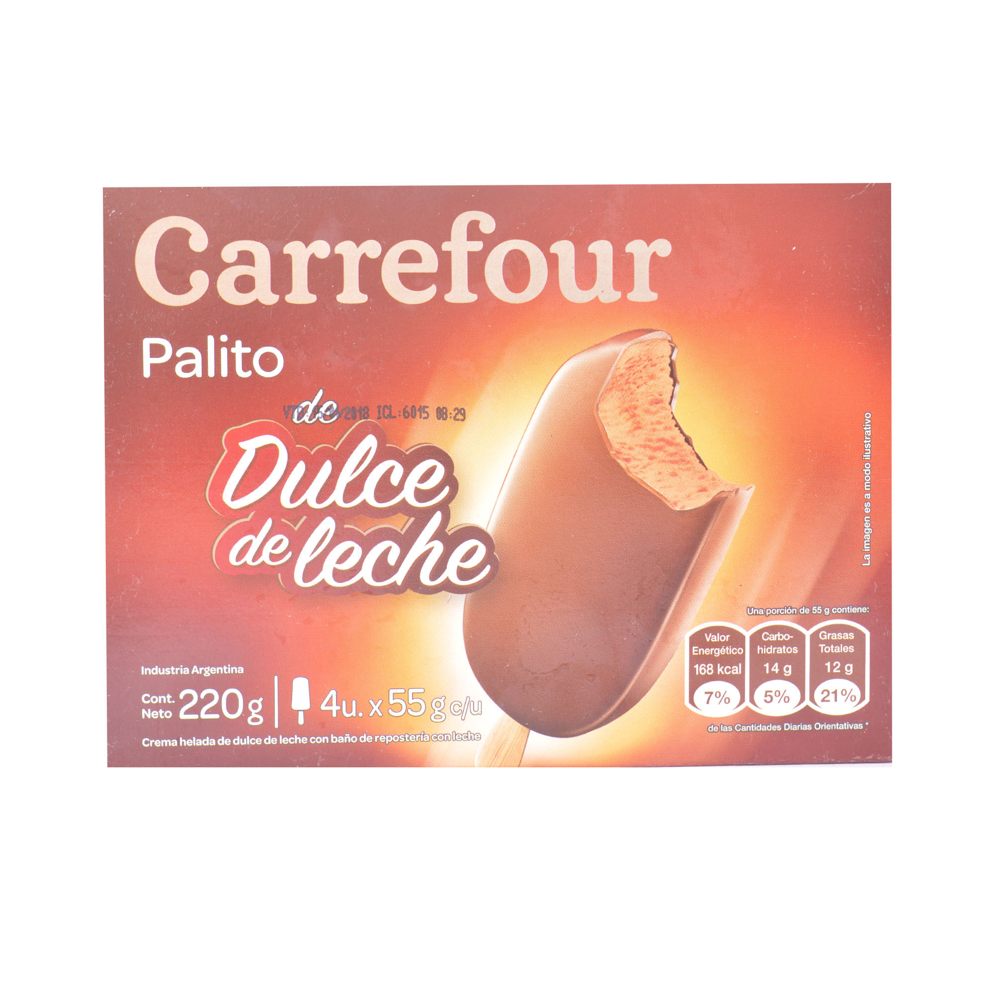 Helado palito Carrefour premium dulce de leche 220 g. - Carrefour