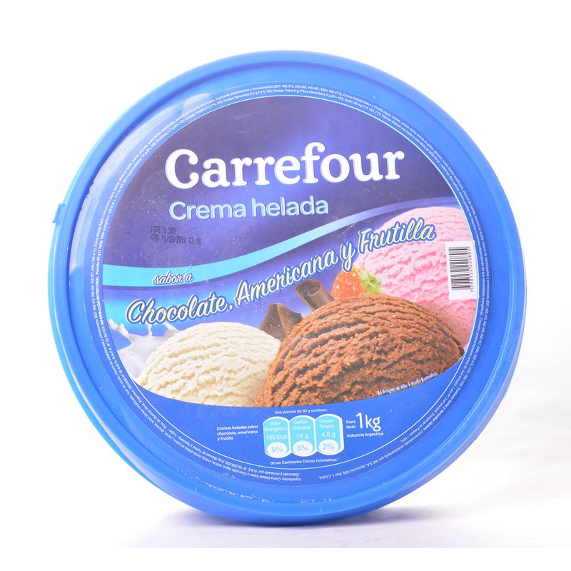 Helado Carrefour chocolate, americana y frutilla 1 kg. - Carrefour