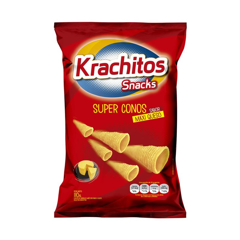 Conos de maíz sabor queso Krachitos 110 g. - Carrefour