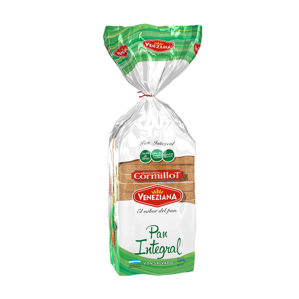Pan de mesa Veneziana integral con salvado 360 g. - Carrefour