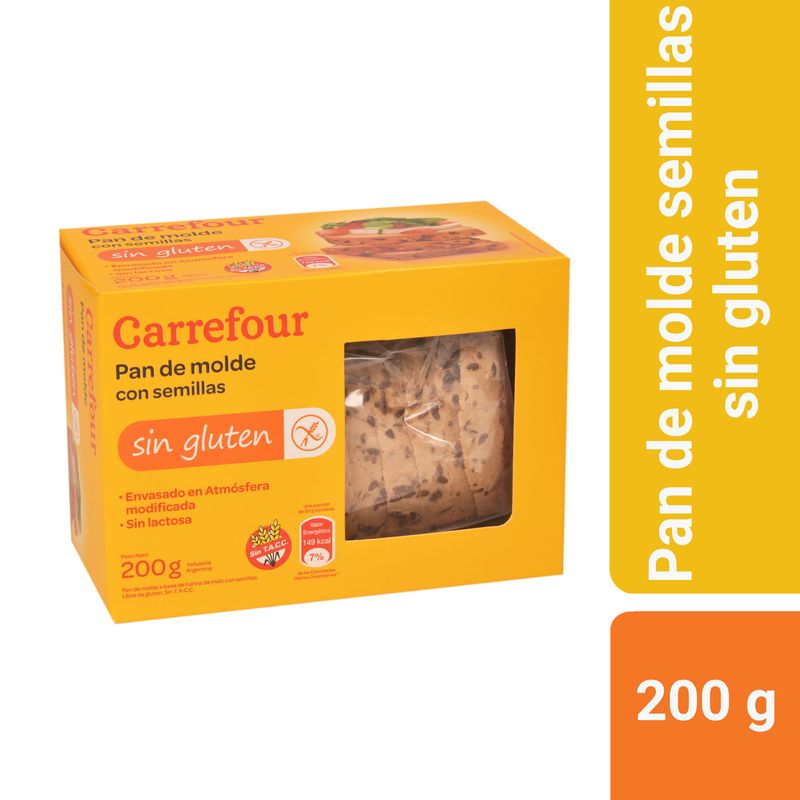 Pan de mesa Carrefour semillas 200 g. sin TACC - Carrefour