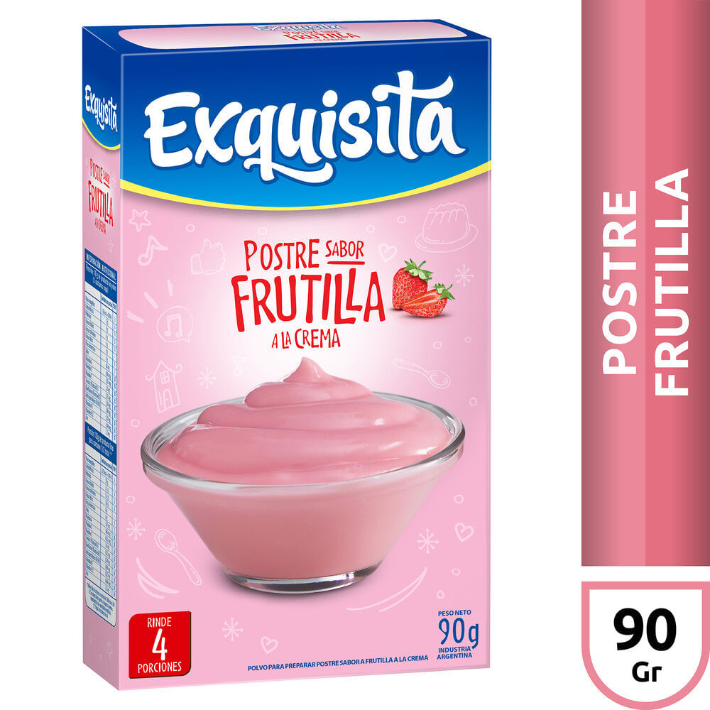 Postre en polvo Exquisita frutilla a la crema 180 g. - Carrefour