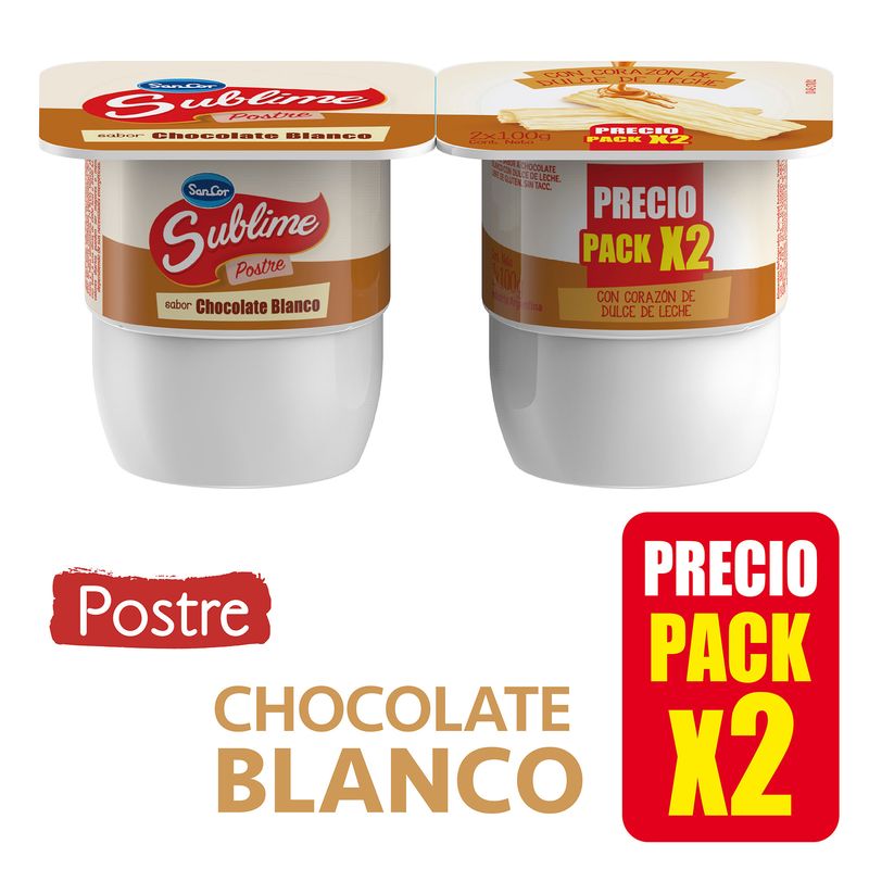 Postre Sublime chocolate blanco con dulce de leche 2 u. - Carrefour