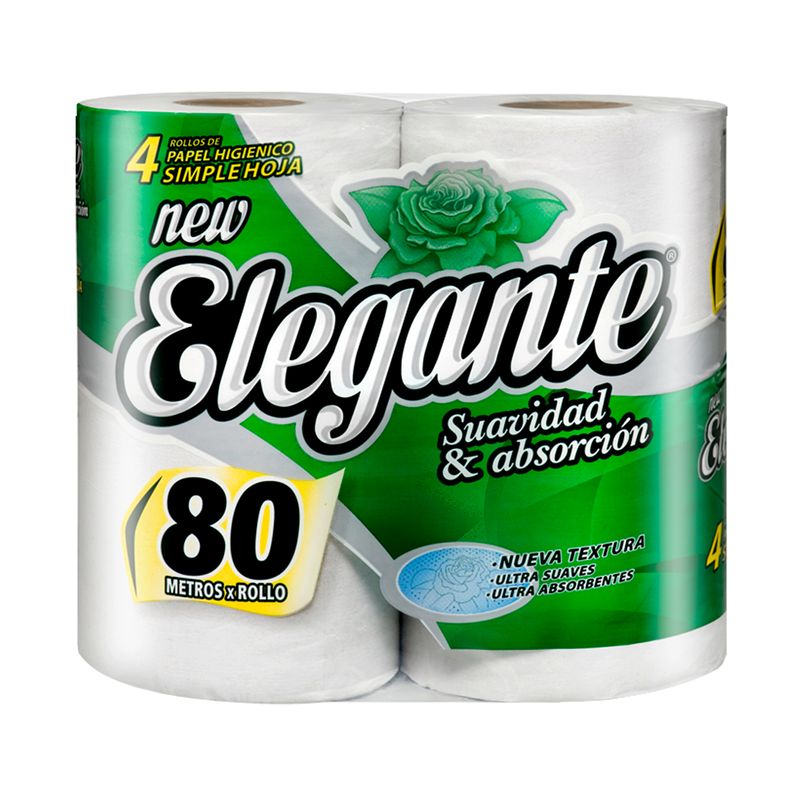 Papel Higiénico Hoja Simple Elegante 4 X 80 M Carrefour