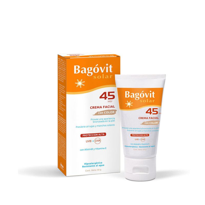 Protector solar facial F45 Bagovit con color 50 g. - Carrefour