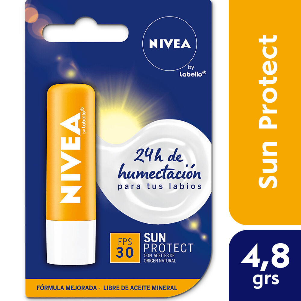 Protector labial humectante Nivea sun protect FPS 30 para todo tipo de ...