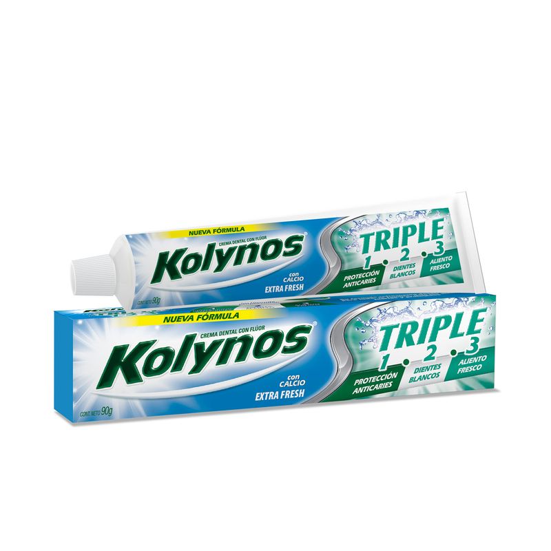 Pasta dental Kolynos extra fresh triple 123 90 g. - Carrefour