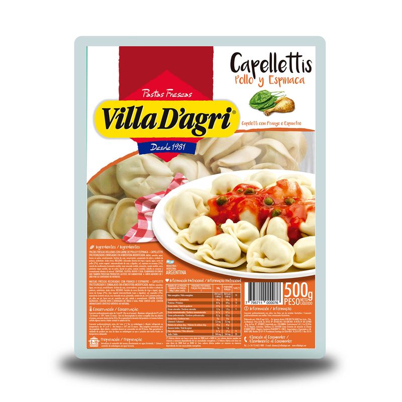 Capelletis Villa d'Agri pollo y espinaca 500 g. - Carrefour