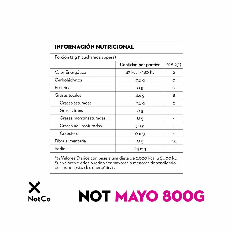 Aderezo Not Mayo original 800 g. - Carrefour