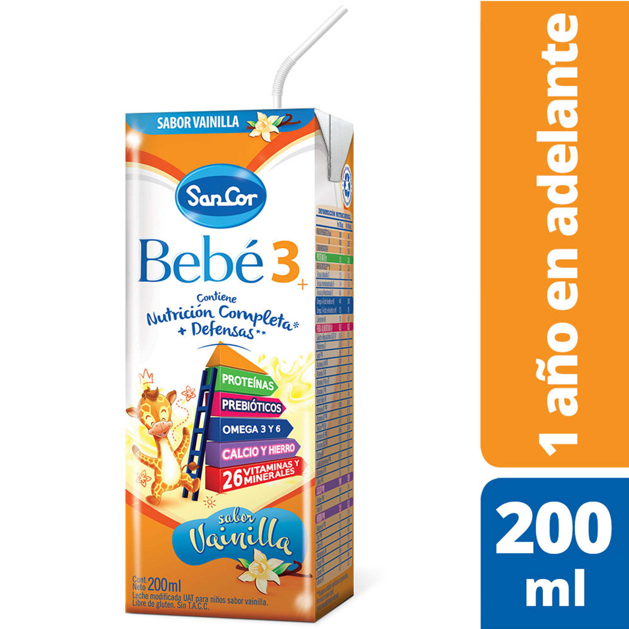 Leche fluida infantil SanCor Bebé etapa 3 vainilla 200 cc. - Carrefour