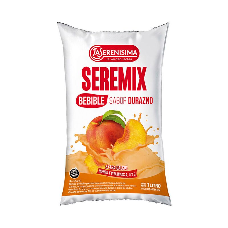 Leche saborizada descremada La Serenísima sachetx durazno 1 l. - Carrefour