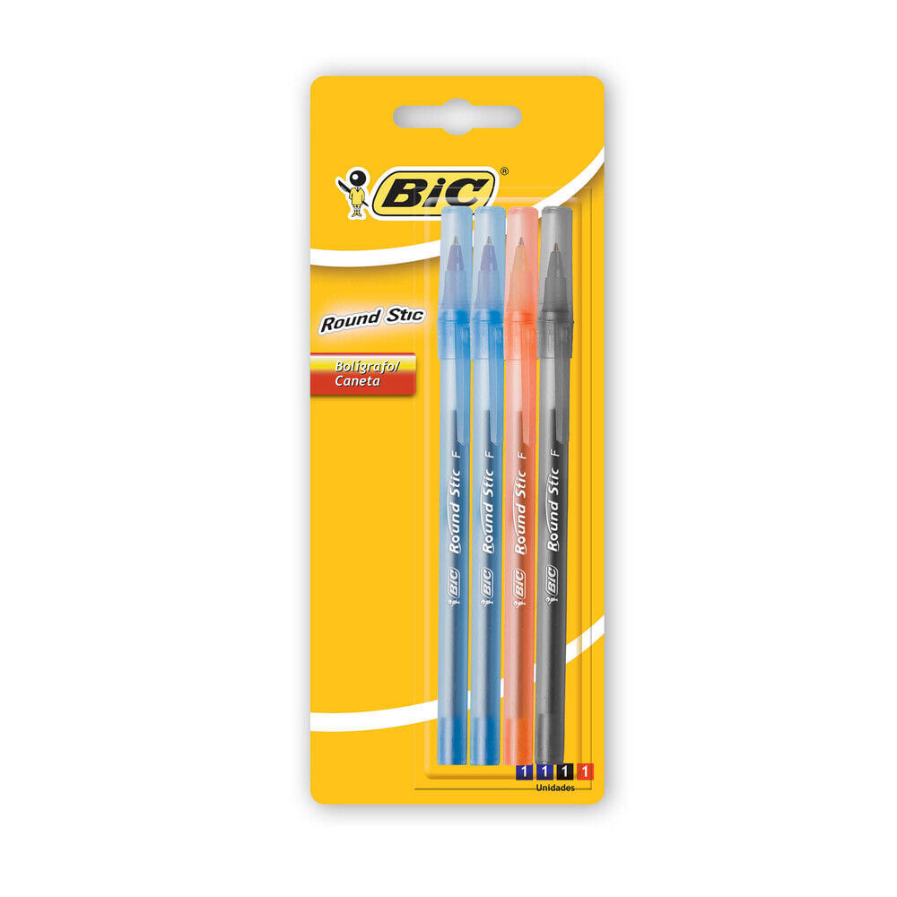 Lapicera BIC round stick 4 u. - Carrefour
