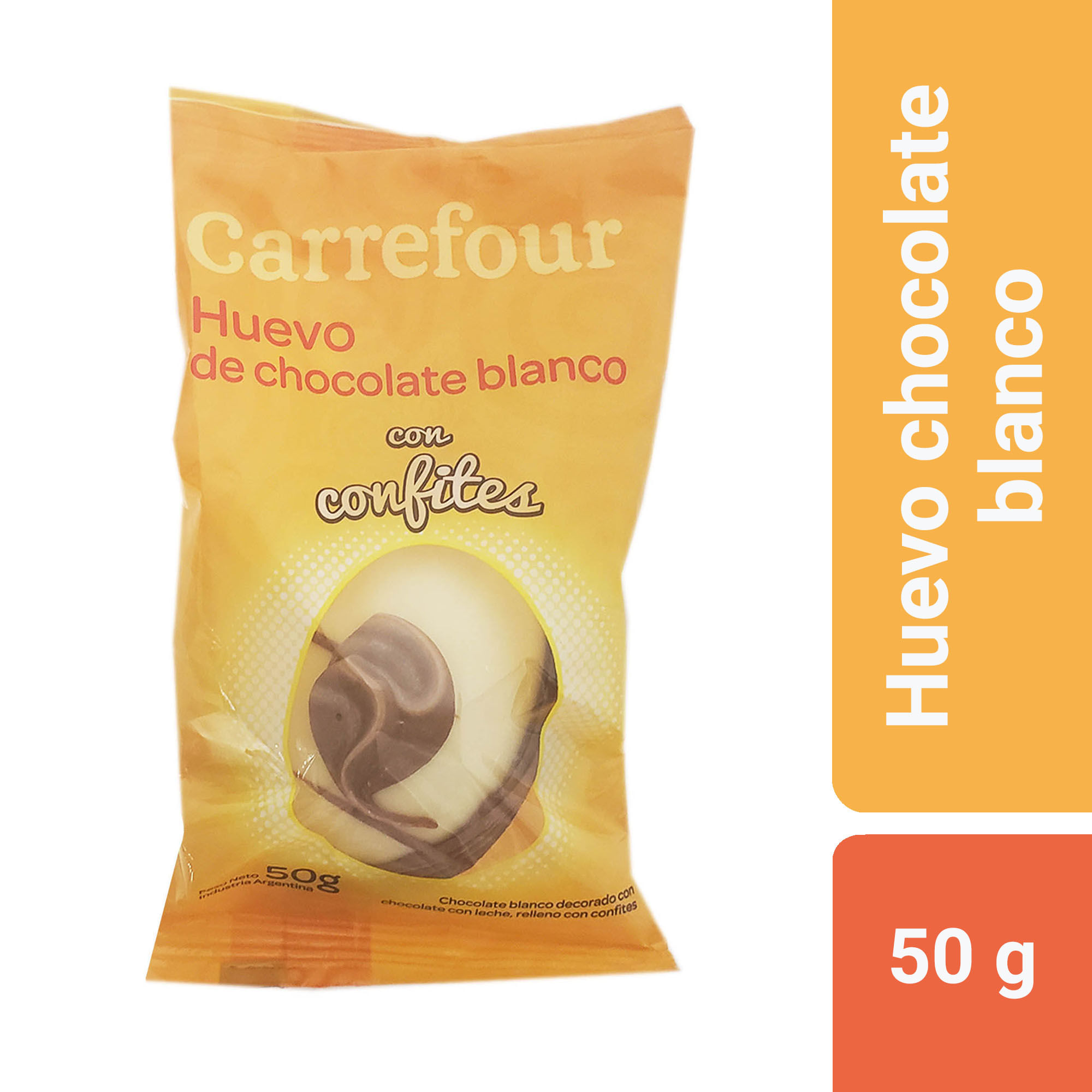 Huevo Carrefour chocolate blanco decorado 50 g. - Carrefour