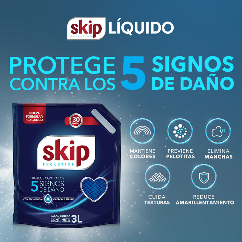 Jabón líquido para ropa Skip doypack 800 ml - Carrefour