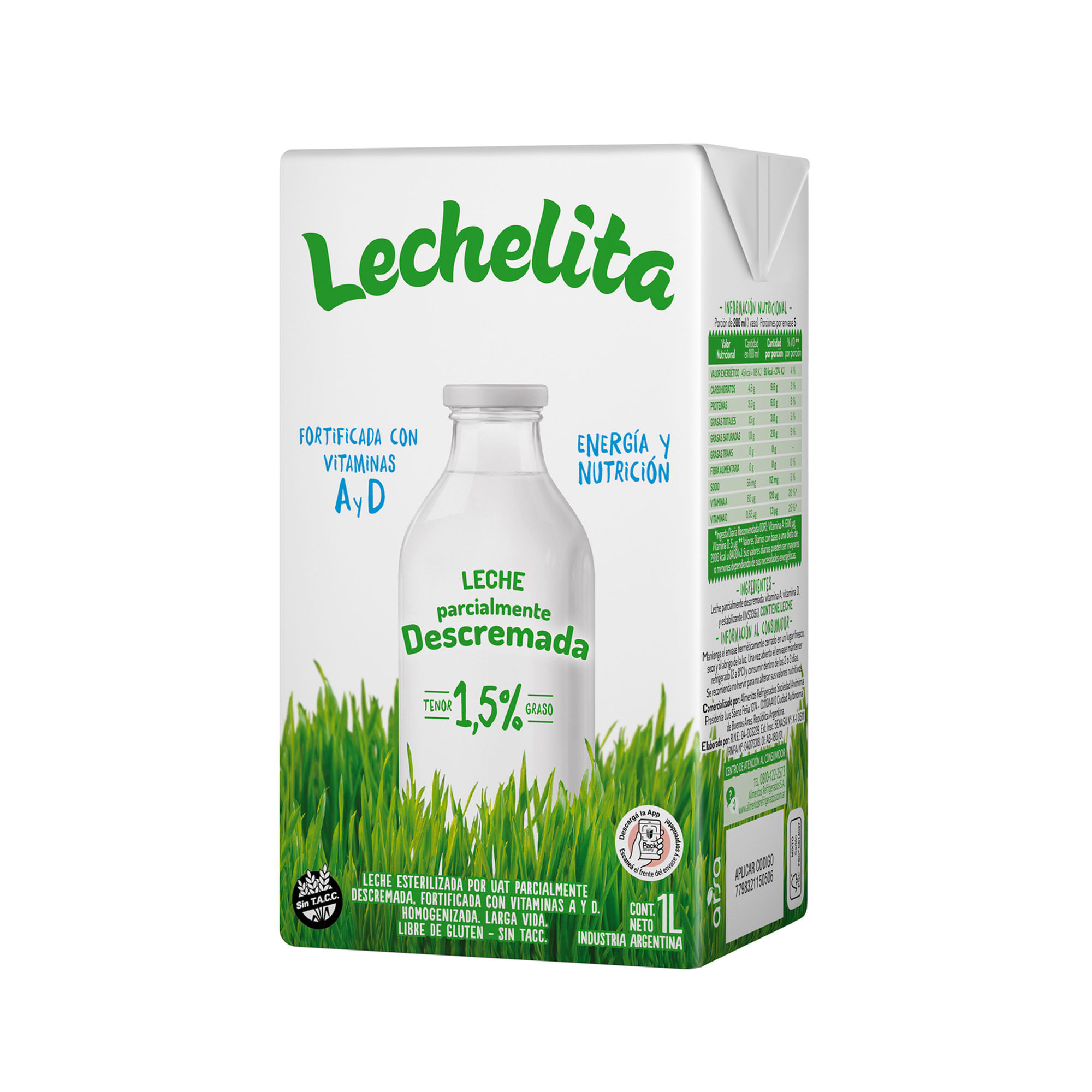 Leche descremada uat Lechelita tetra 1 l. - Carrefour