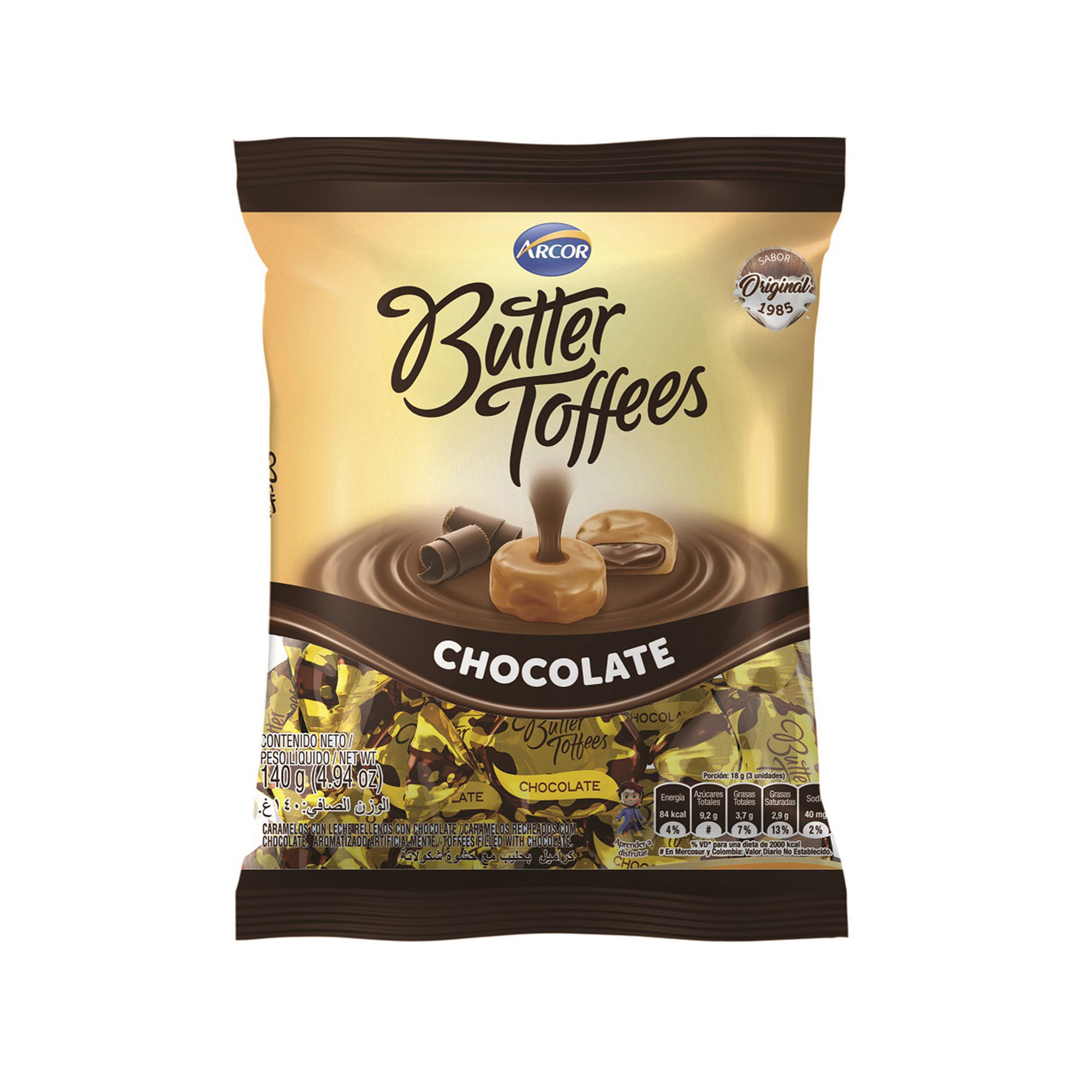Caramelos de chocolate butter toffees Arcor 140 g. - Carrefour