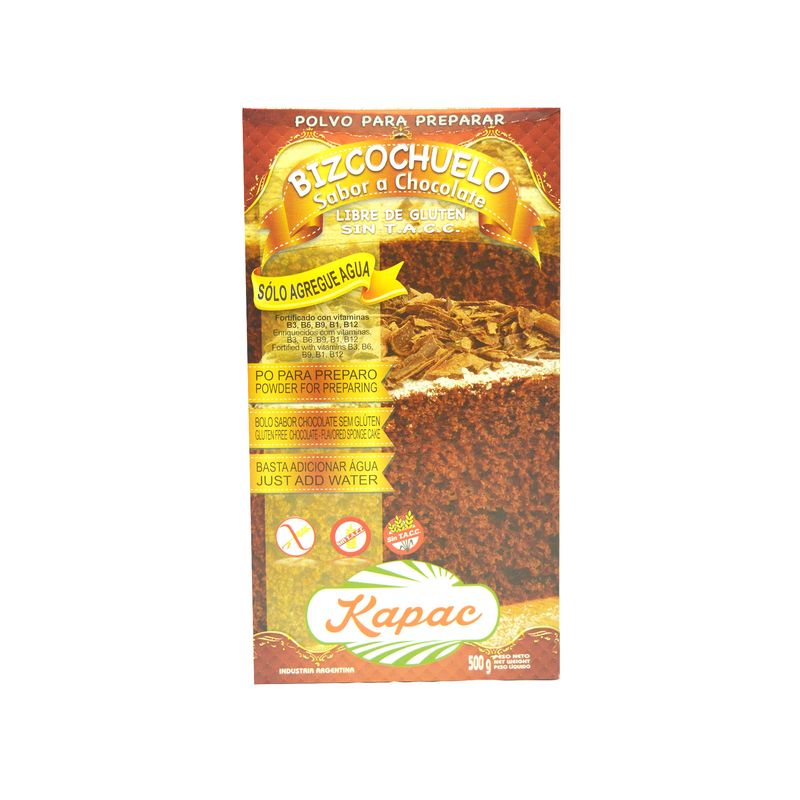 Bizcochuelo sin TACC chocolate Kapac 500 g. - Carrefour