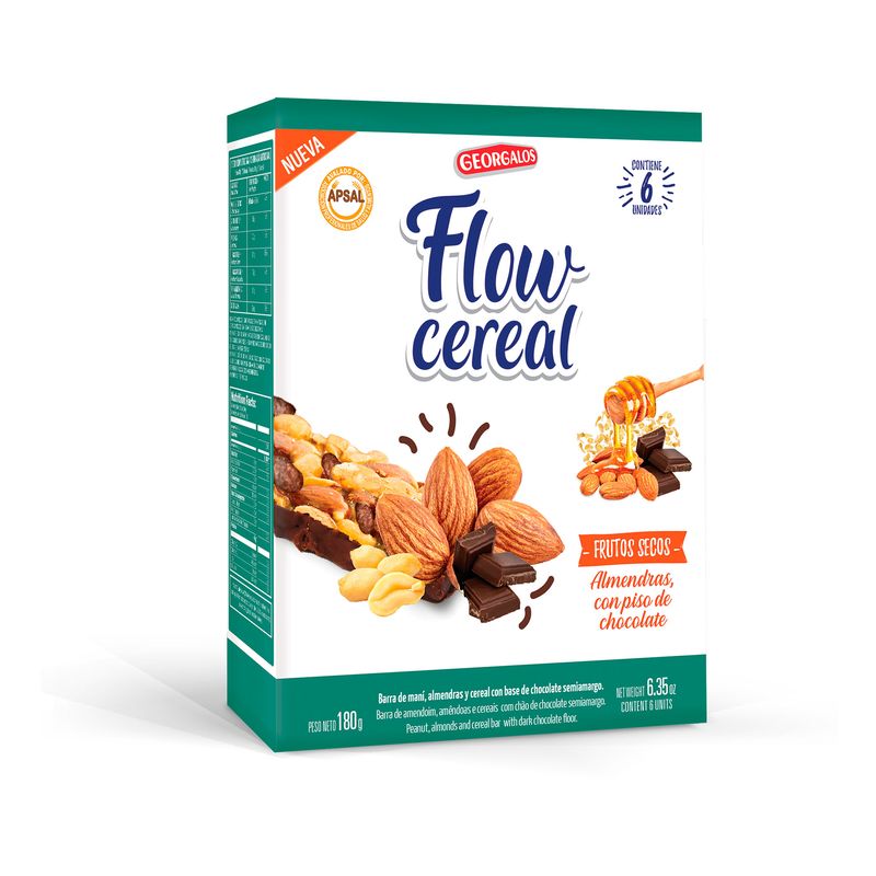 Barra de cereal Georgalos almendra choco cereal flow x 6 uni - Carrefour
