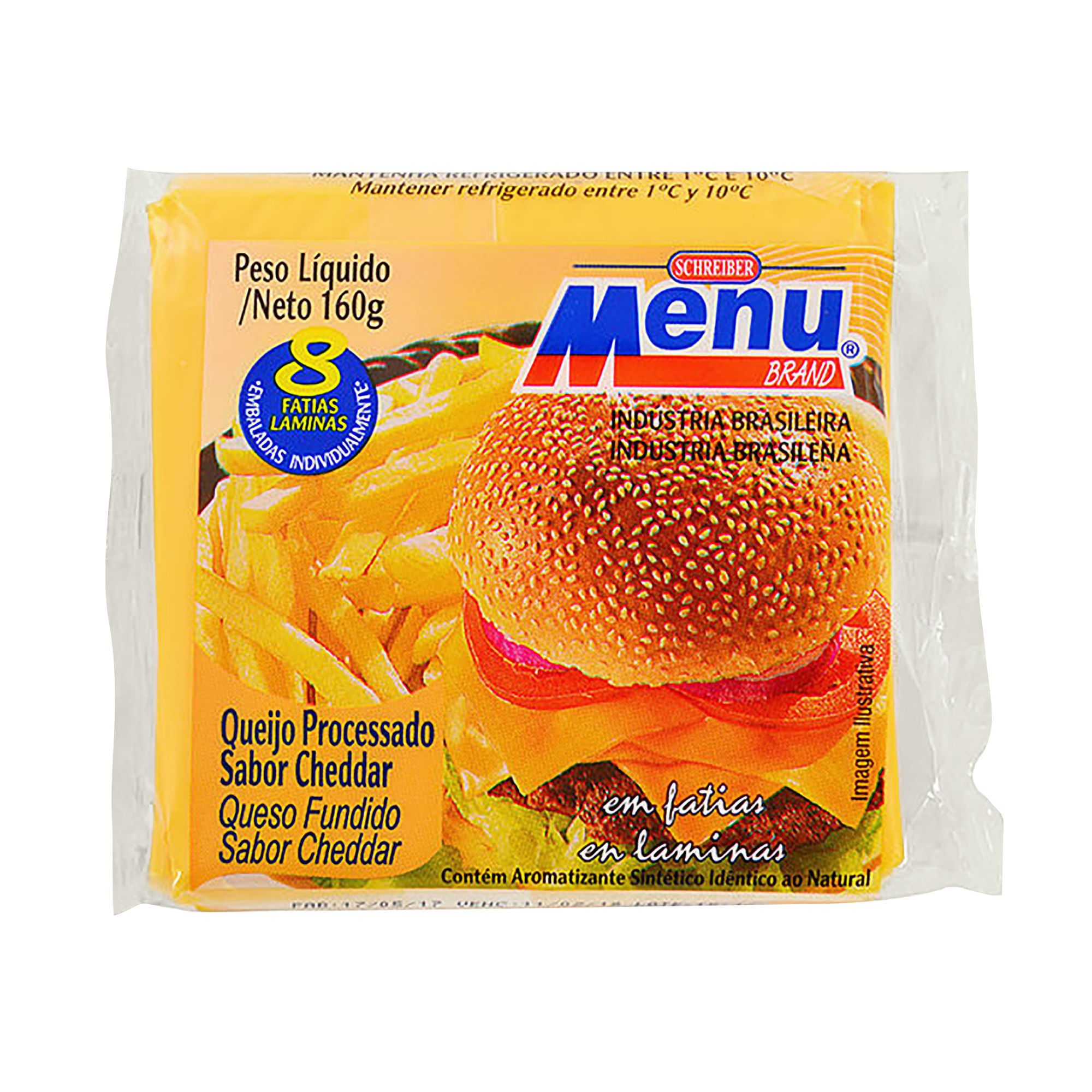 Queso cheddar en fetas menú 144 g. - Carrefour