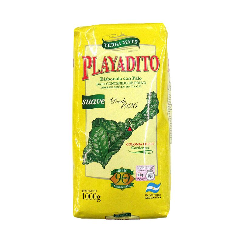 Yerba mate Playadito suave con palo 1 kg. - Carrefour