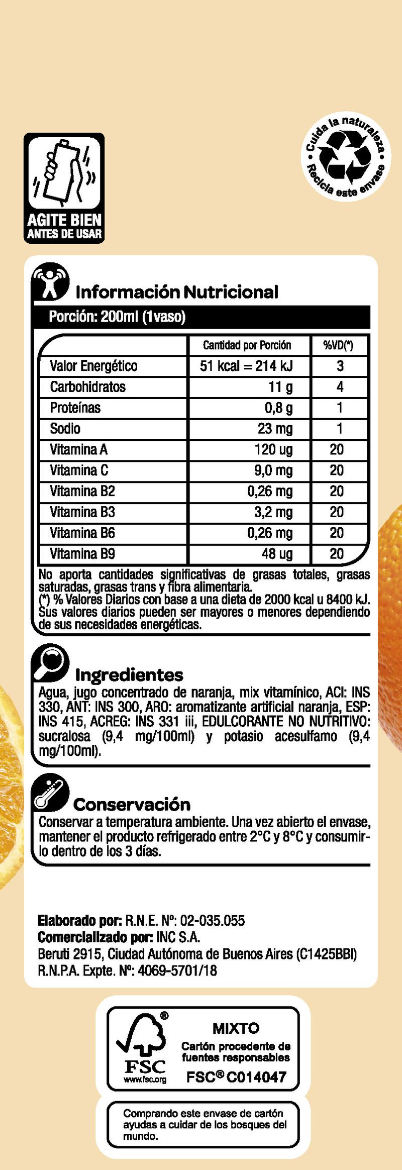 Jugo Carrefour naranja 1 l. - Carrefour