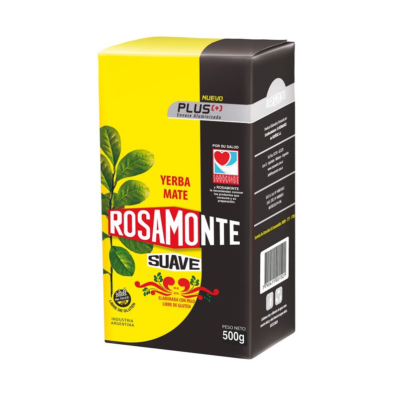 Yerba mate Rosamonte suave plus 500 g. - Carrefour