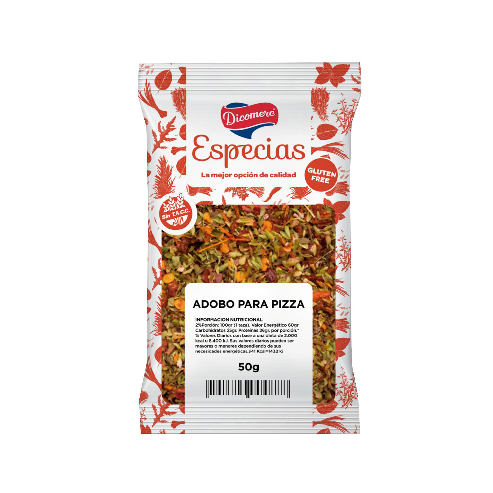 Adobo para pizza Dicomere sin TACC sobre 50 g. - Carrefour