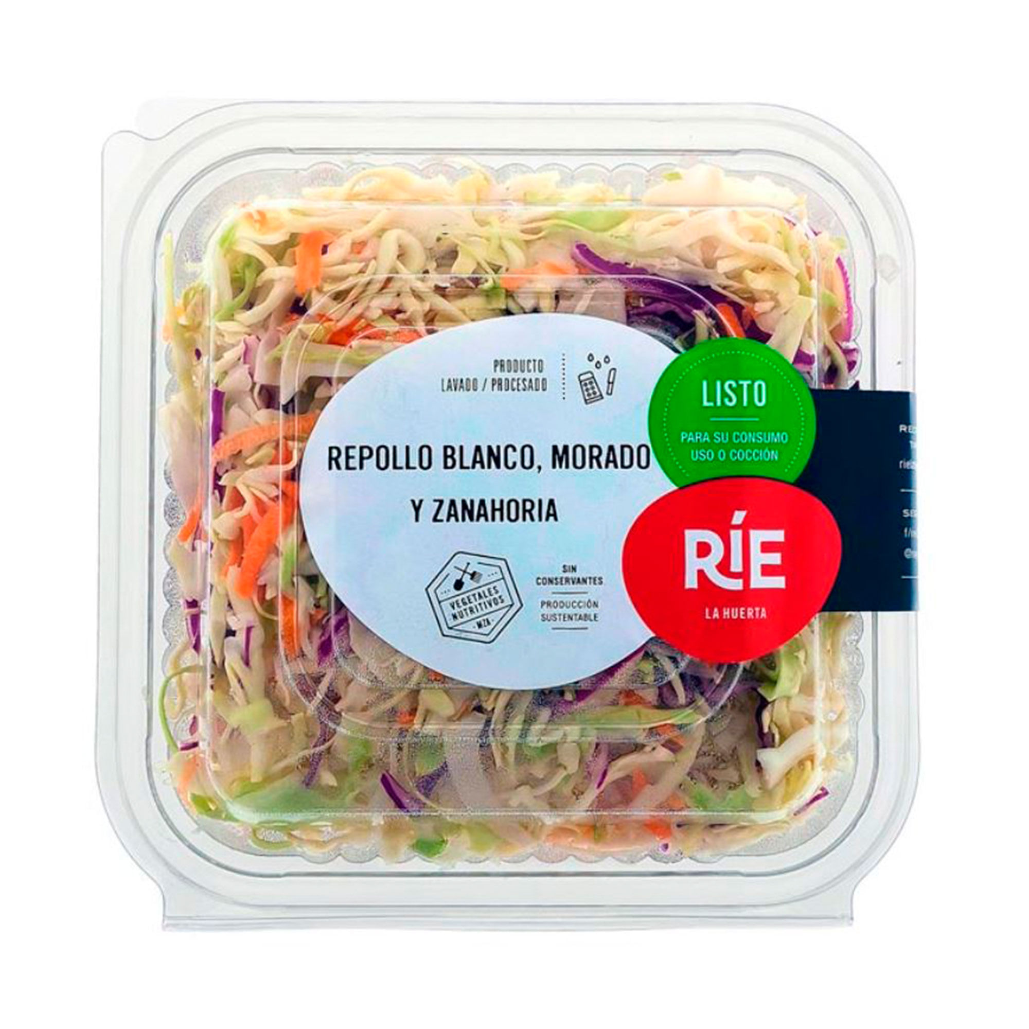 Bandeja de repollo blanco morado y zanahoria 250 g. - Carrefour