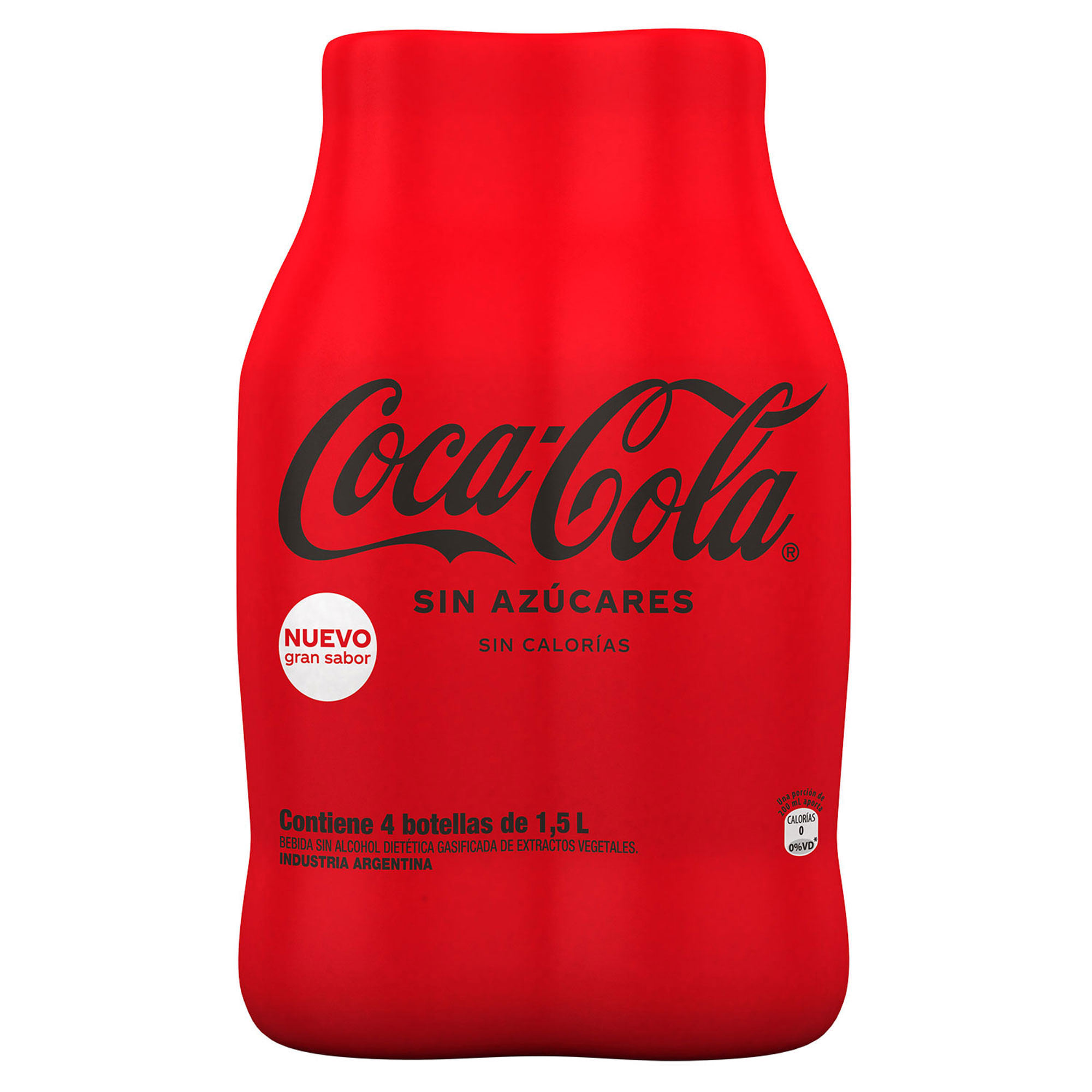 Gaseosa cola Coca Cola Zero pet x4 1,5 lts - Carrefour Gaseosa cola Coca Cola Zero pet x4 1,5 lts - Carrefour