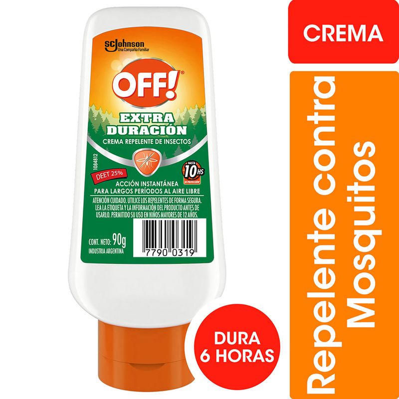 Repelente para mosquitos Off! extra duración crema 90 g.