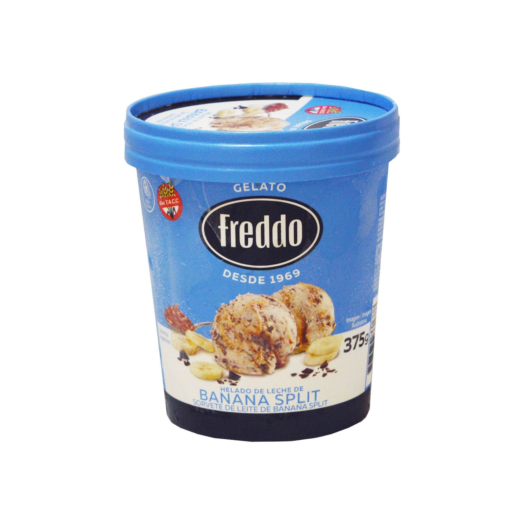 Helado Freddo banana split pote 375 g. - Carrefour