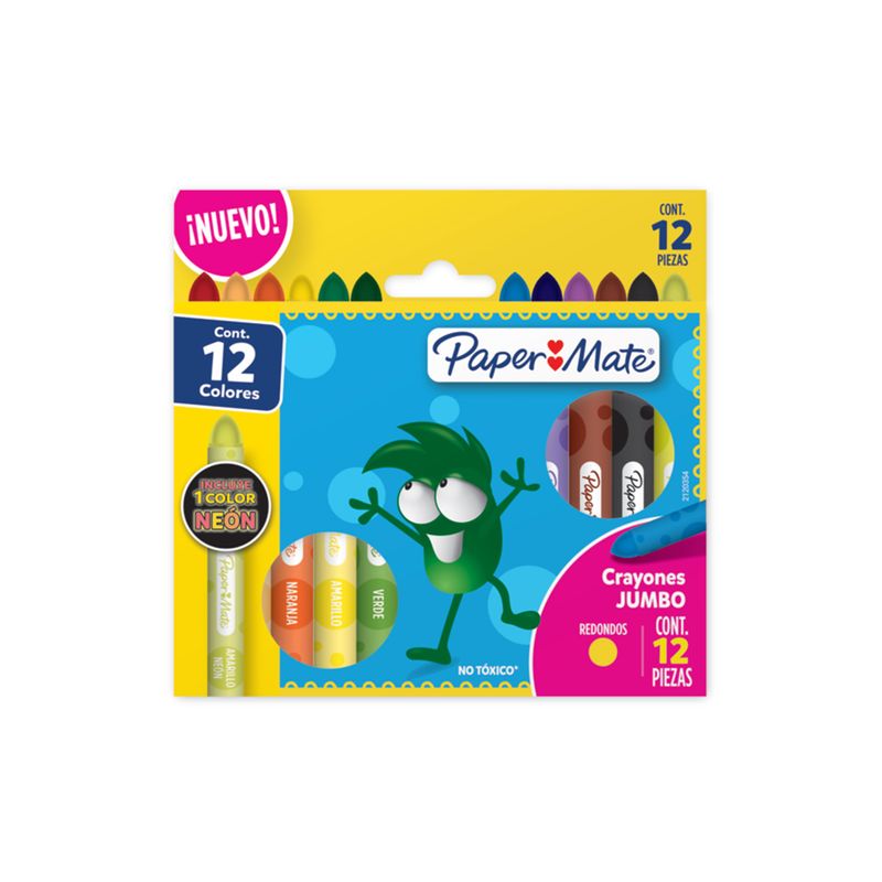 Crayones cera Paper Mate jumbo x 12 uni - Carrefour