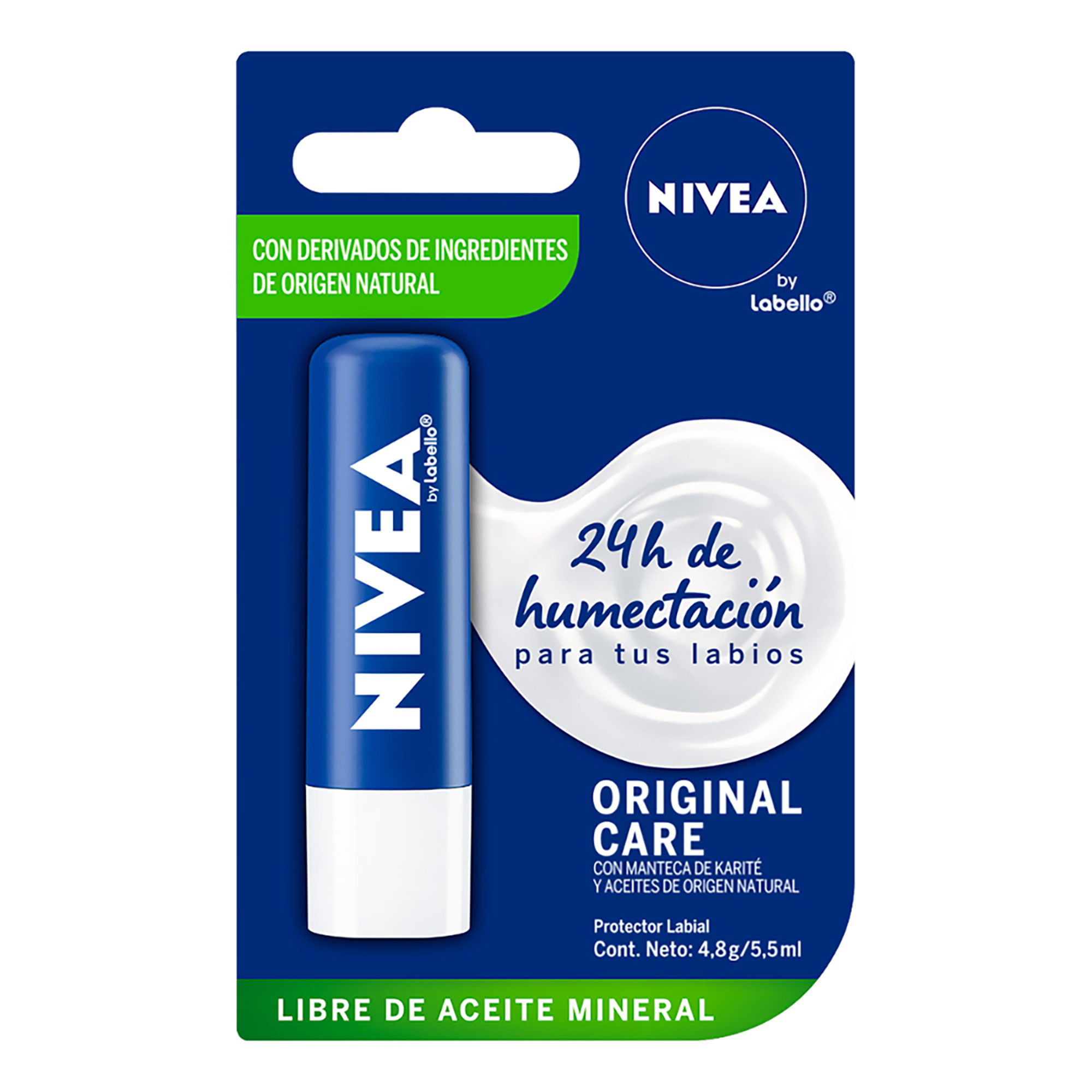 Protector labial humectante Nivea essential original care para todo ...