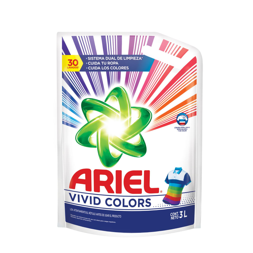 Jabón líquido para ropa Ariel colores vivos 3 l. - Carrefour