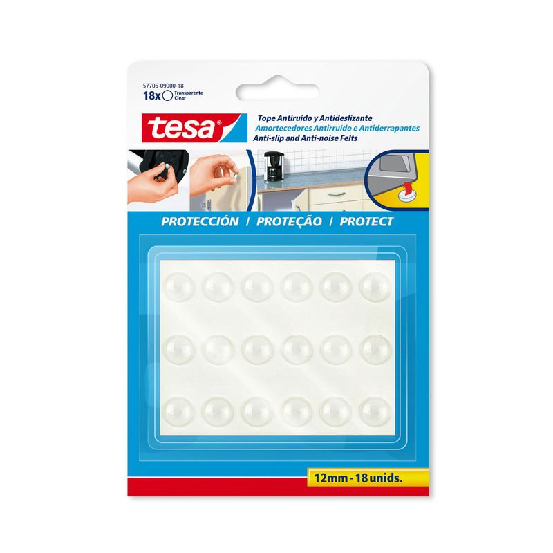 Tope Tesa Protector transparente 12mm circulos - Carrefour