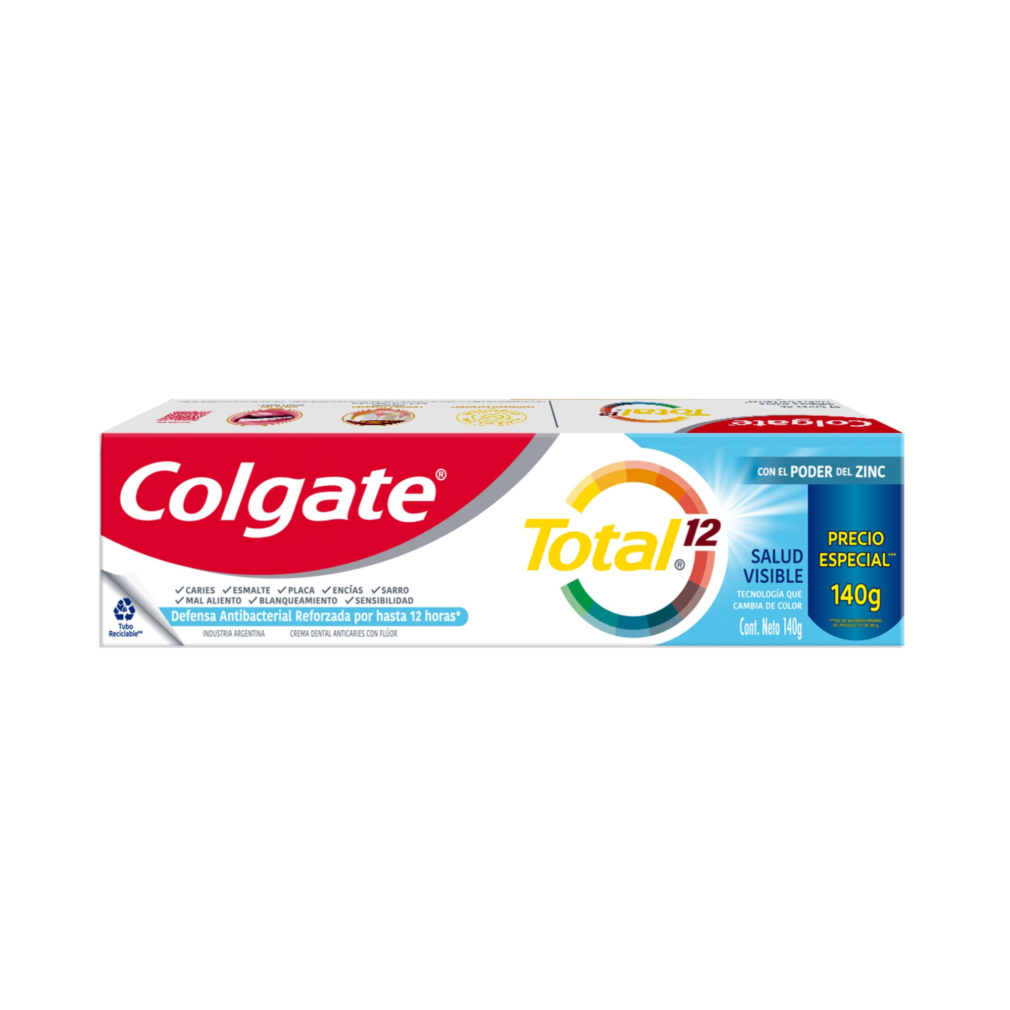 Pasta Dental Colgate Total 12 Visible Health Tubo Reciclable 140 g ...