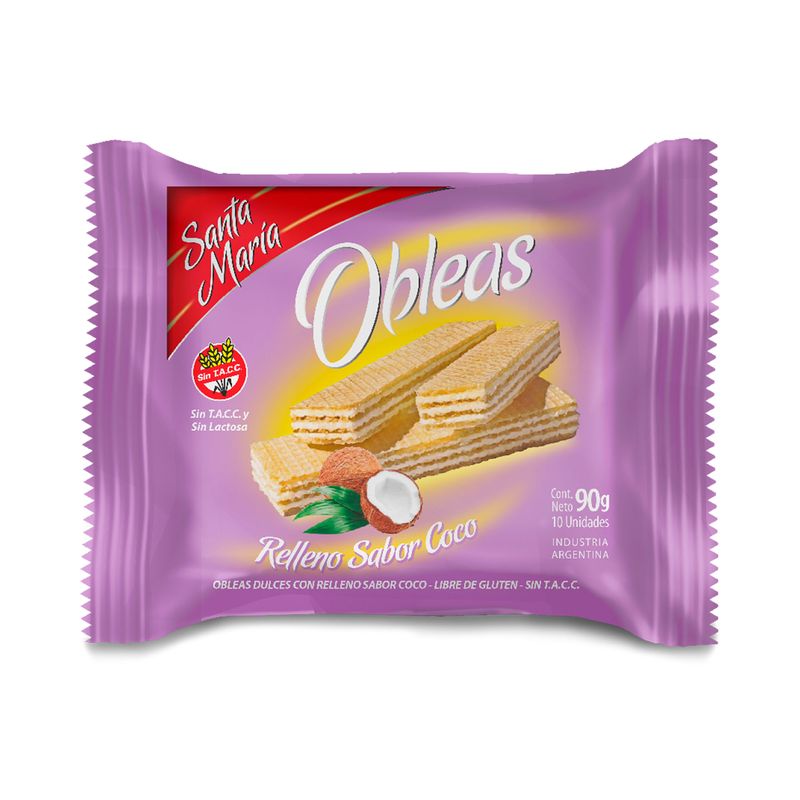 Obleas Santa María sin TACC coco 90 g. - Carrefour