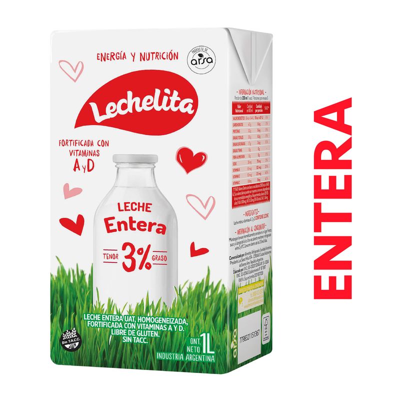 Leche entera Lechelita uat tetra 1 l. - Carrefour
