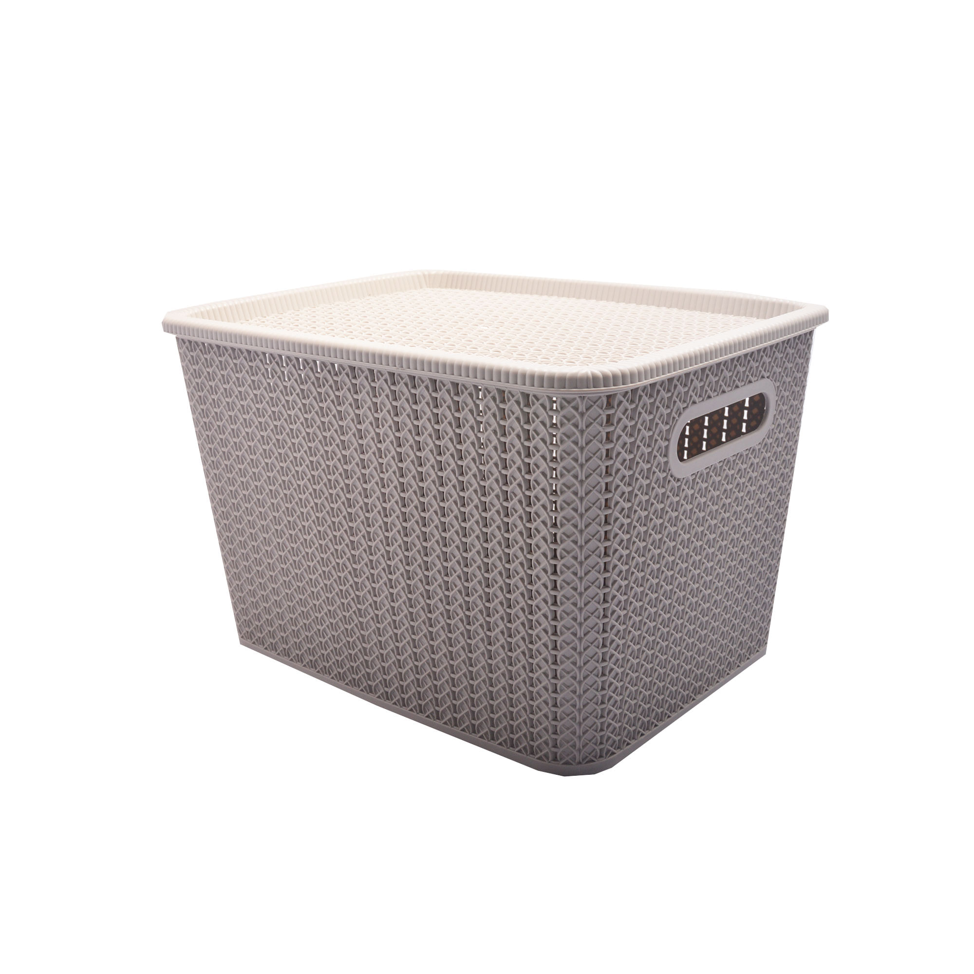Caja Organizadora Simil Ratan Con Tapa 20 Lts Carrefour