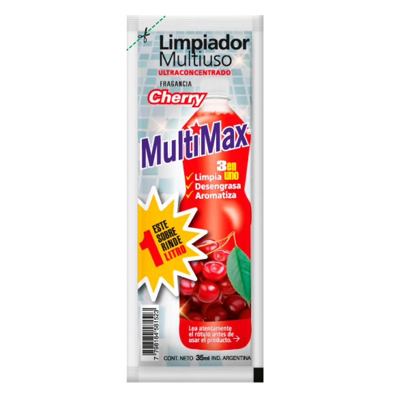 Limpiador multiuso Multimax para diluir cherry (rinde 1 litro) 35 ml ...